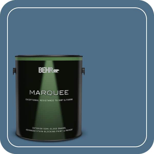 BEHR MARQUEE 1 gal. #570D-6 Neptune Blue Semi-Gloss Enamel Exterior ...