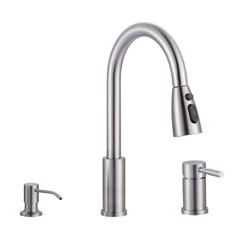 IVIGA Separate Single Handle 15 in. H Pull Down Sprayer Kitchen Faucet ...