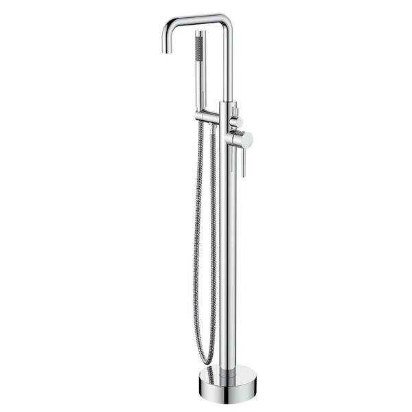 Flynama 2-Handle fixed support Freestanding Tub Faucet with Hand Shower ...