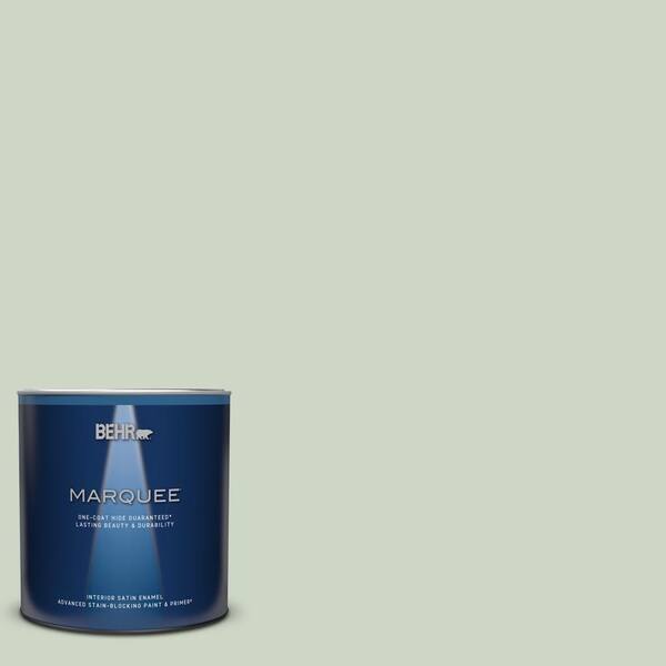 BEHR MARQUEE 1 qt. #S390-2 Spring Valley Satin Enamel Interior Paint ...