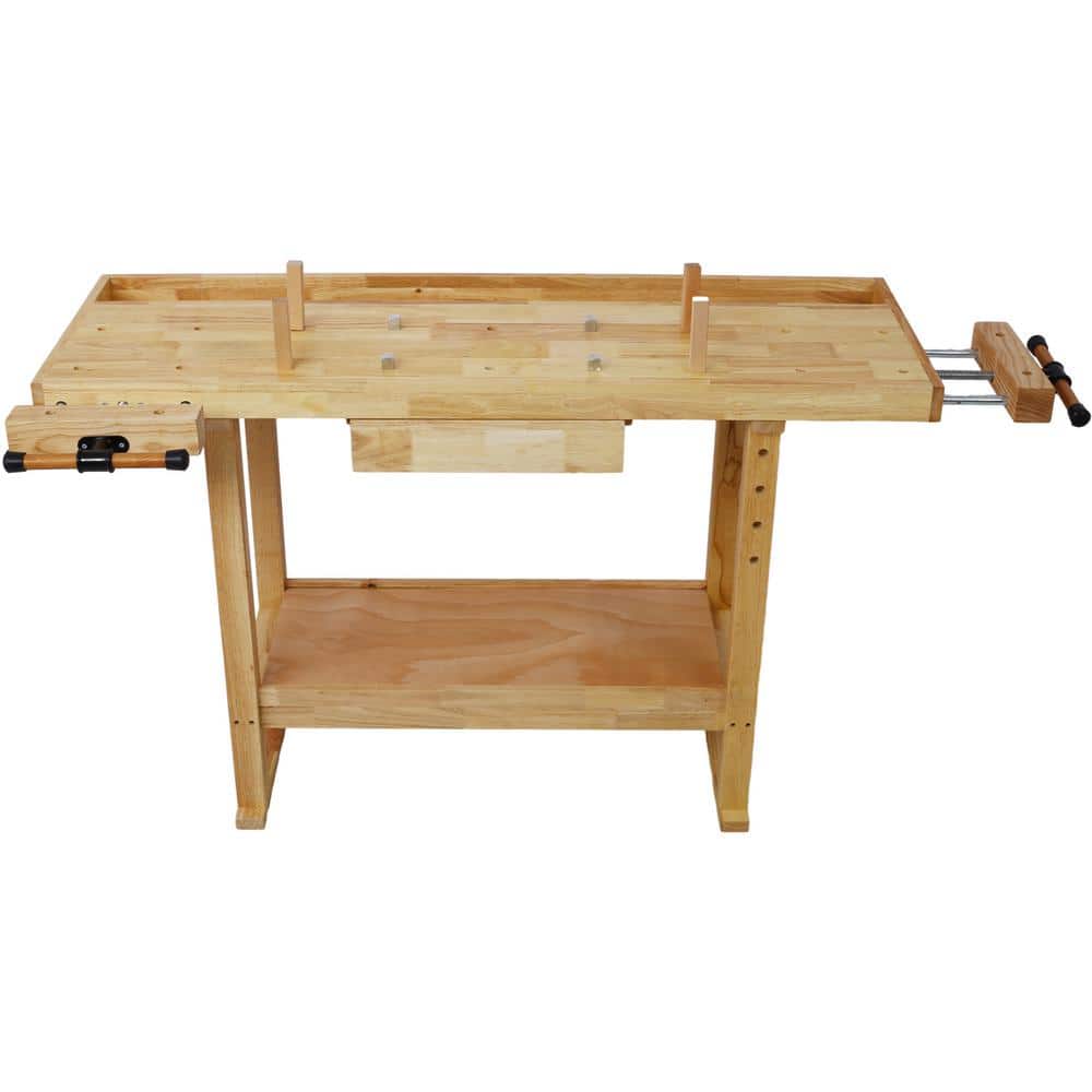 55-Inch Wood Workbench - Wooden Workbench for Garage Workshop and Home Workbench8 - The Home Depot