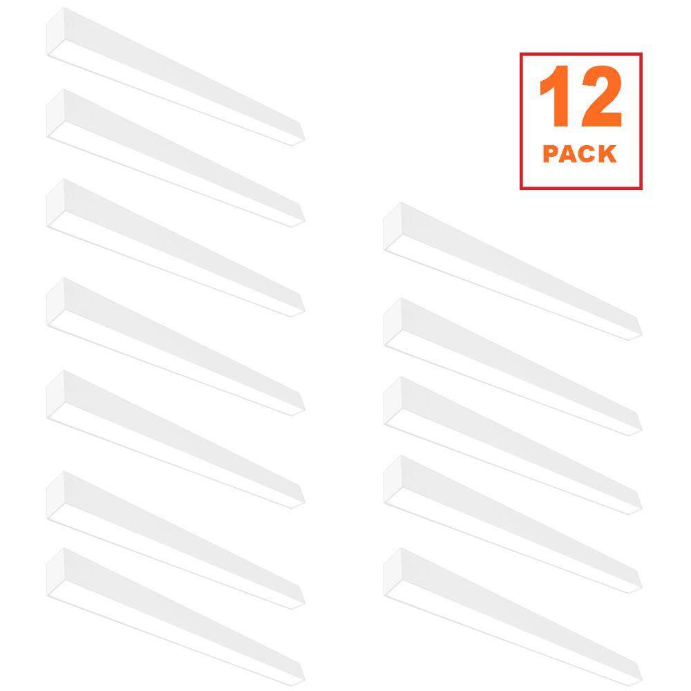 ETI LIGHTING 12-Pack 4 ft Integrated LED White Strip Light Fixture ...