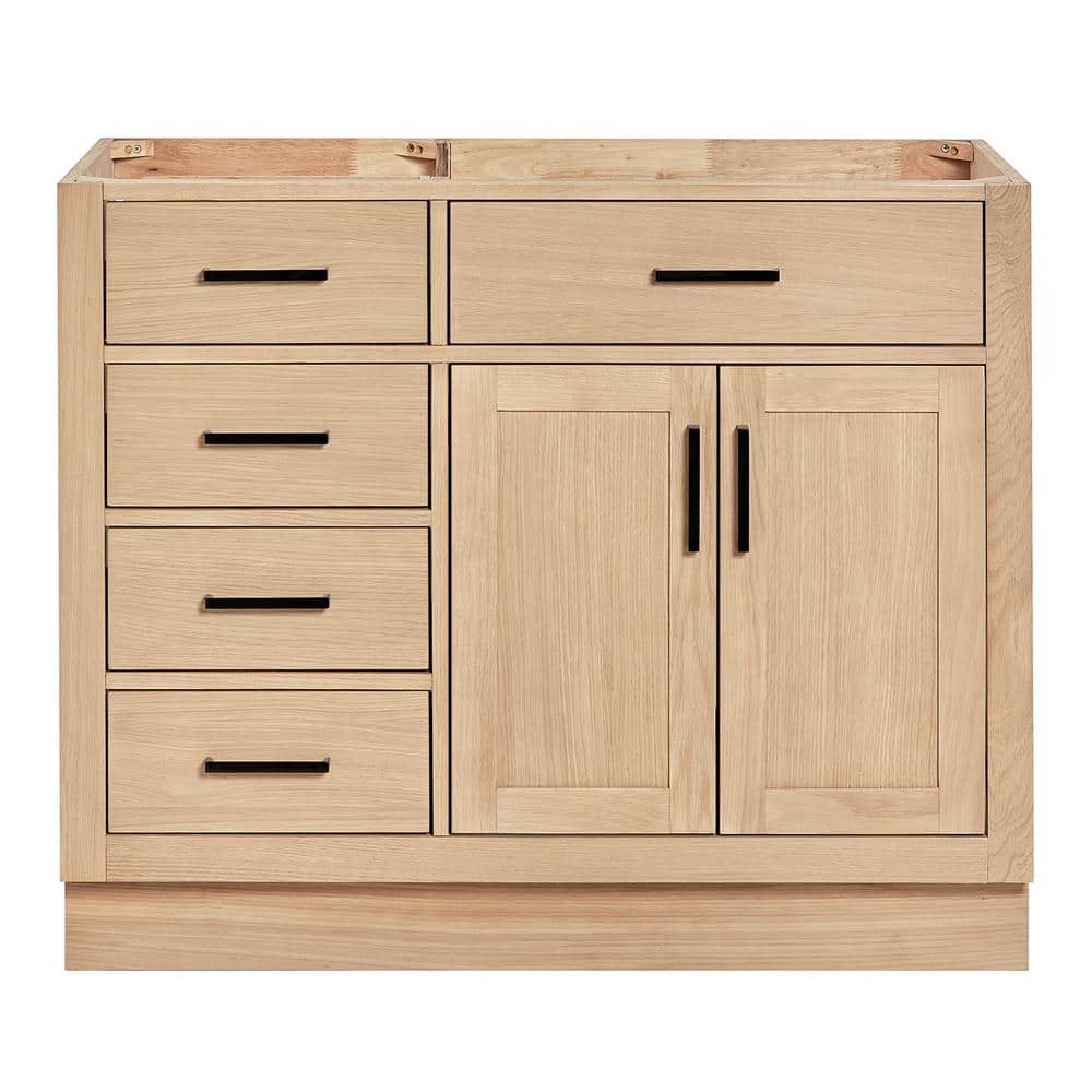 ARIEL Hepburn 42 in. Freestanding Right Offset Bathroom Vanity Cabinet ...