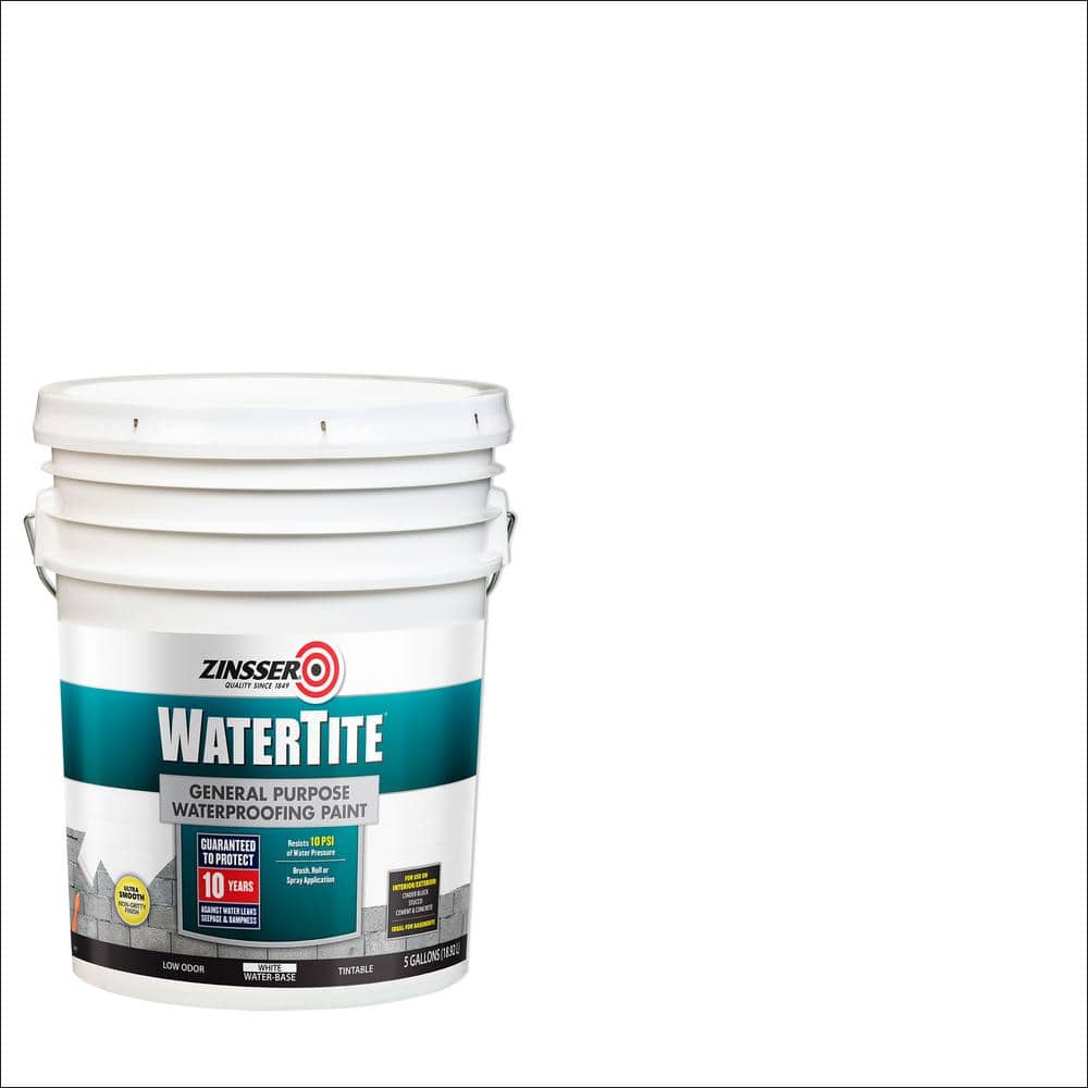 Zinsser 5 Gal. WaterTite General Purpose Mold & Mildew Proof White ...
