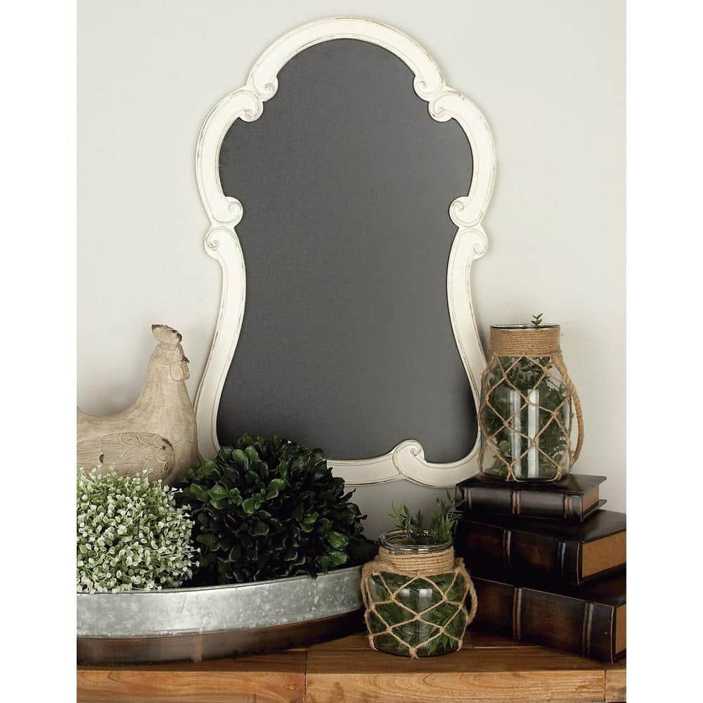 Litton Lane 20 in. x 31 in. Wood White Arched Sign Wall Decor with ...