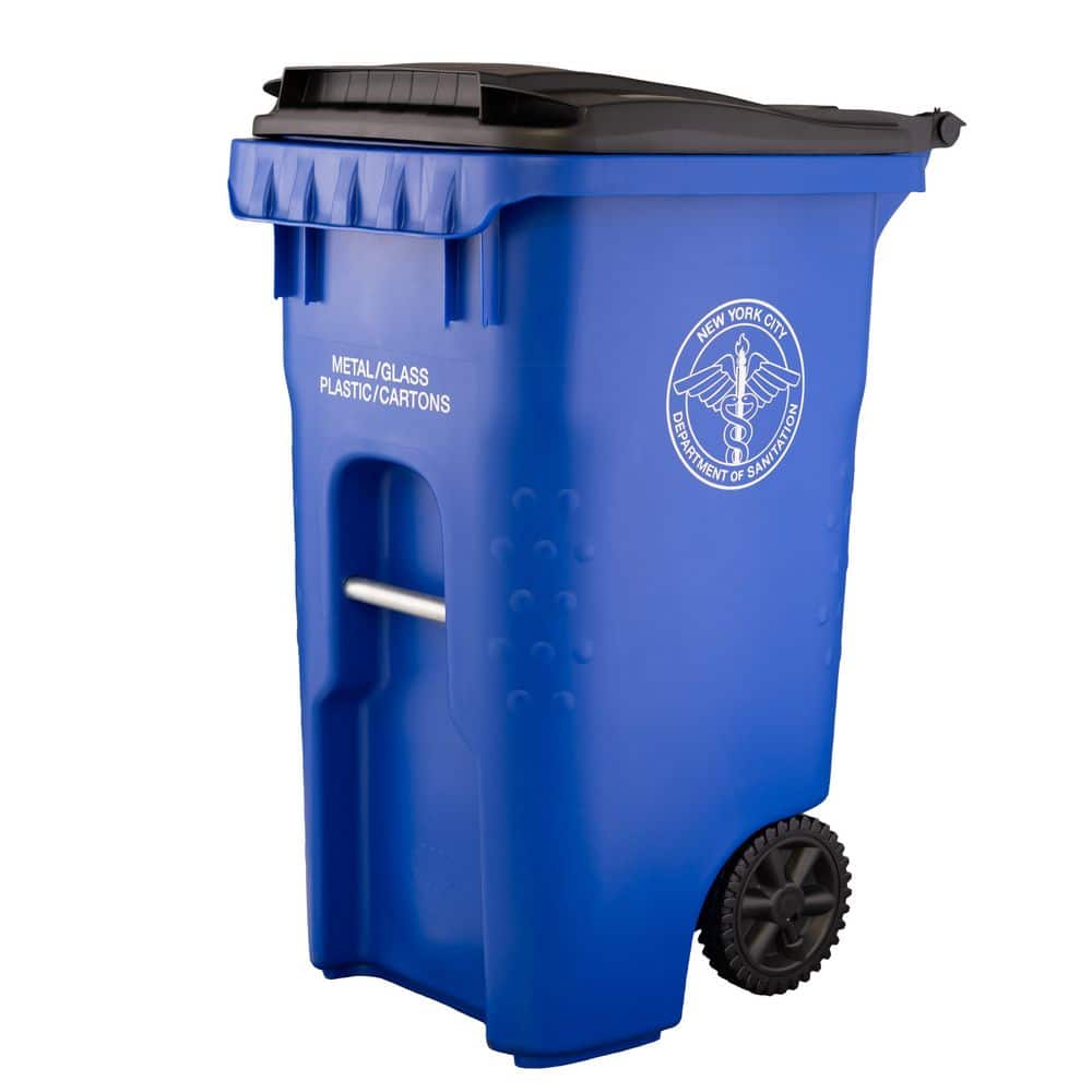 Otto Official NYC Metal, Glass, and Plastics Recycling Bin 45 Gallon ...