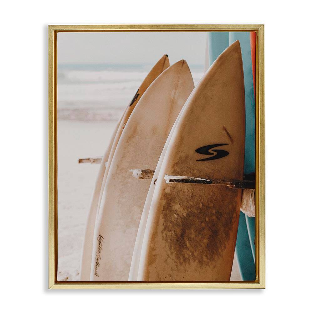 Stupell Industries Lined Up Surfboards by LSR Design Studio Gold ...