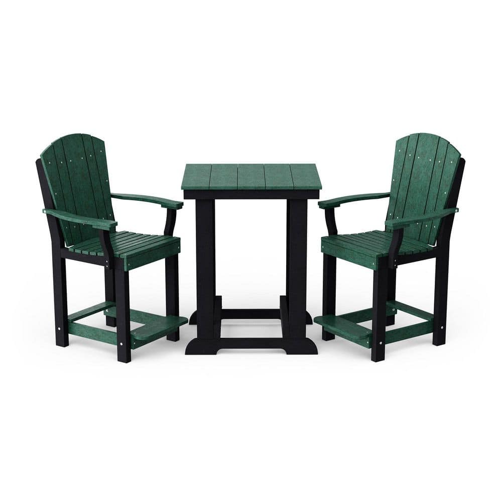 Wildridge Heritage 3-Piece Turf Green and Black HDPE Plastic Outdoor ...