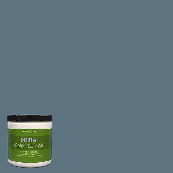 BEHR PREMIUM PLUS 8 oz. #530F-6 Heron Semi-Gloss Interior/Exterior ...