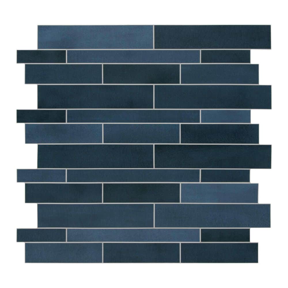 sunwings Interlocking Blue Mixed 11.1 in. x 11.3 in. Stone Composite ...