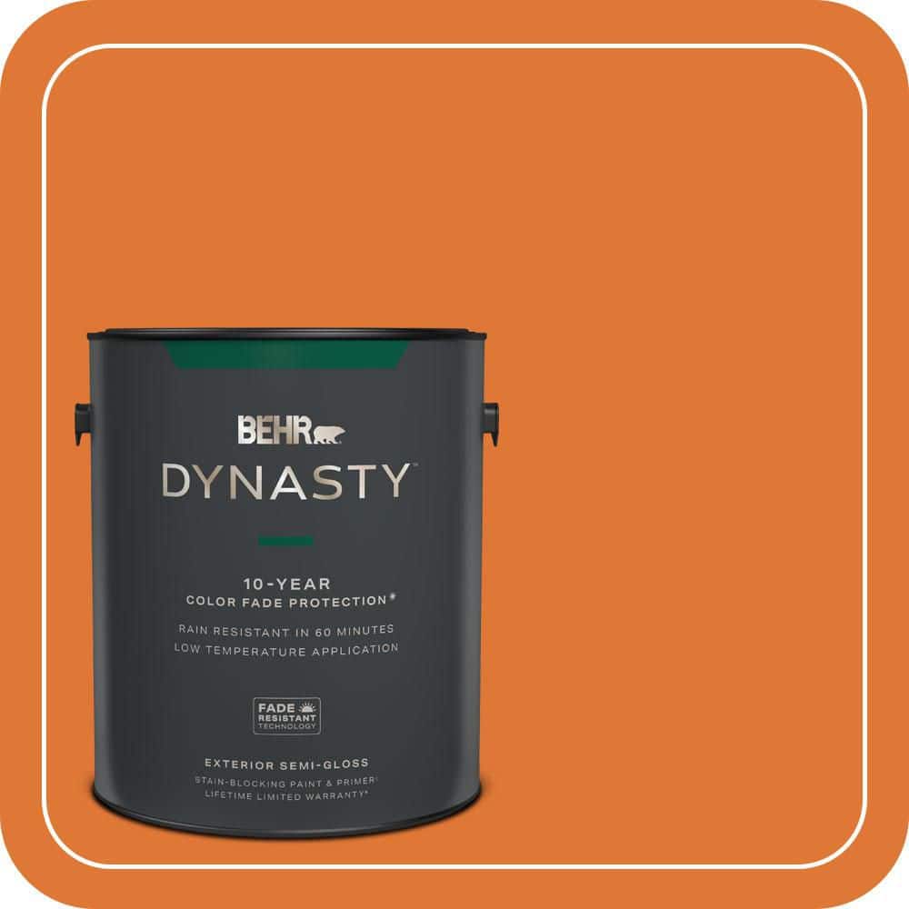 BEHR DYNASTY 1 gal. #240B-7 Carrot Stick Semi-Gloss Exterior Stain ...