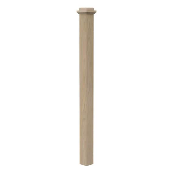 EVERMARK Stair Parts 4075 56 in. x 3-1/2 in. Unfinished Poplar Square ...
