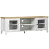 Tileon White Modern TV Stand, Entertainment Center with Shelves and ...