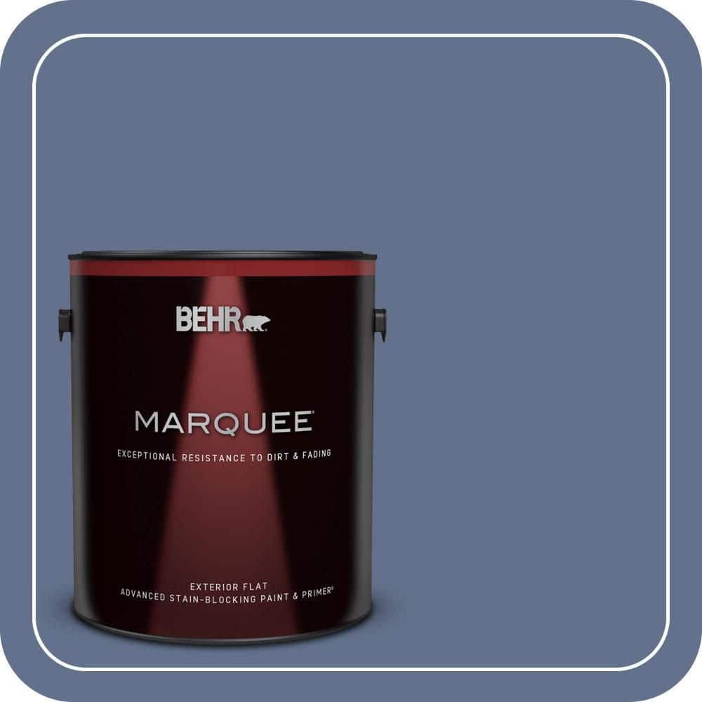 BEHR MARQUEE 1 gal. #600F-6 Atlantic Blue Flat Exterior Paint & Primer ...