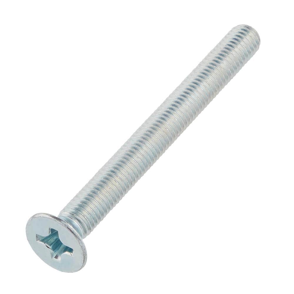 Everbilt M8-1.25x80mm Zinc Flat Head Phillips Drive Machine Screw 1 ...