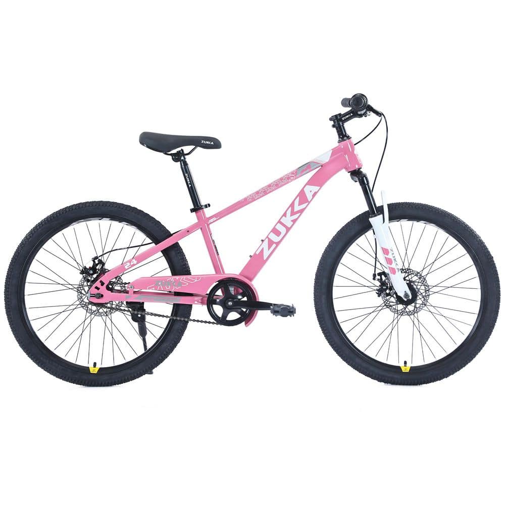 24 in. Pink Single Speed Mountain Bike for Boys and Girls, Age 9-12 DYUX-34 - The Home Depot