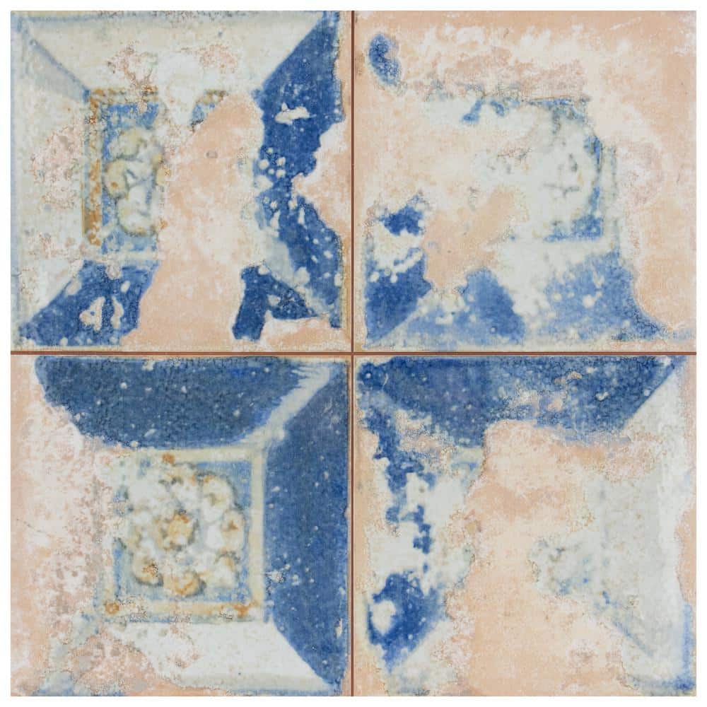 Merola Tile Kings Luxe Heritage Square 9 in. x 9 in. Ceramic Floor and ...