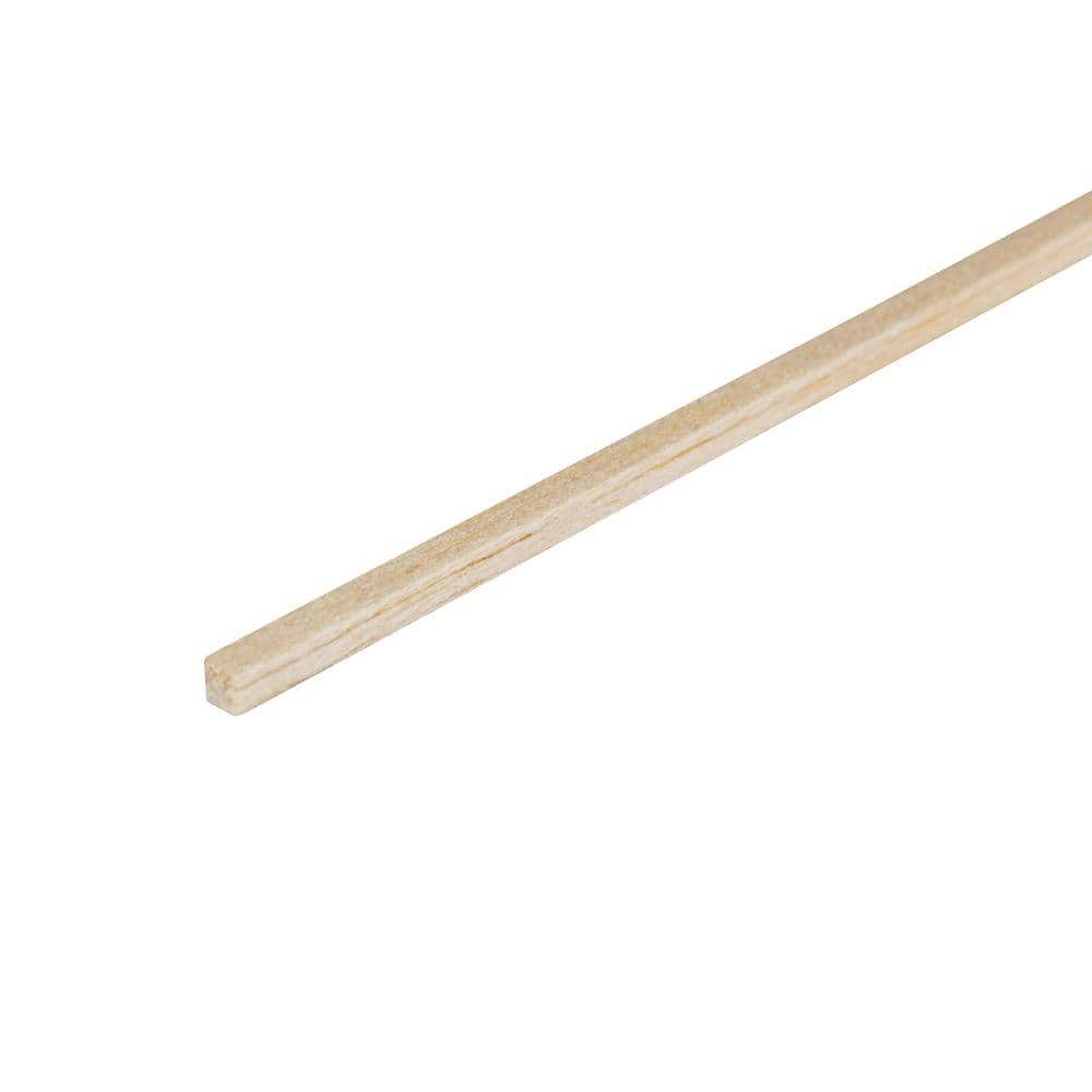 HOUSE OF FARA 1/8 in. D x 1/8 in. W x 3 in. L Unfinished Balsa Project ...
