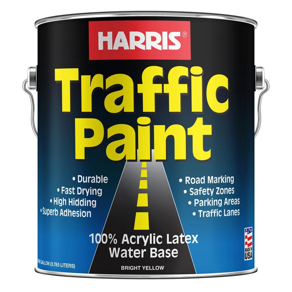 1-Gal. Flat Yellow Interior/Exterior Paint Waterborne Traffic Paint ...