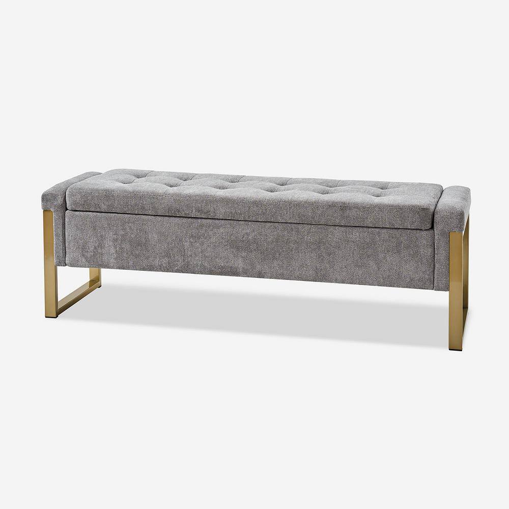 JAYDEN CREATION Alina Modern Upholstered Flip Top Storage Bench with ...