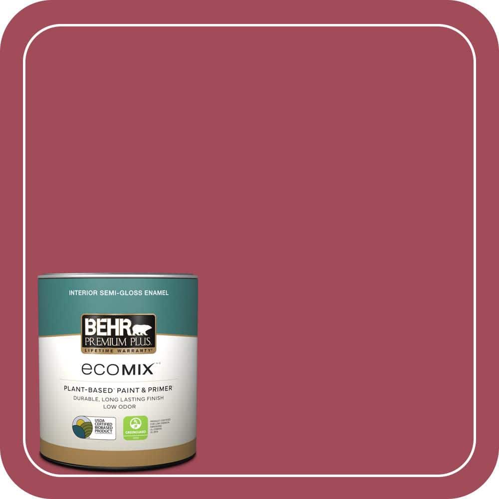 BEHR PREMIUM PLUS 1 qt. #130D-6 Sweet Spiceberry Semi-Gloss Enamel ...