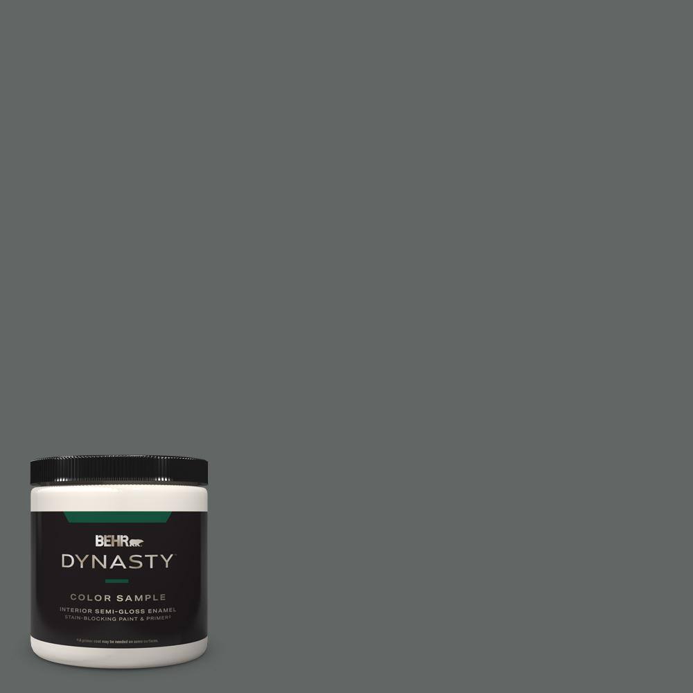 BEHR DYNASTY 8 oz. #HDC-MD-28 Cordite Semi-Gloss Enamel Stain-Blocking ...