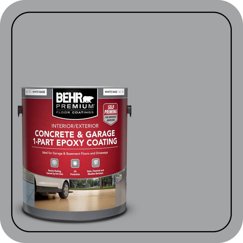 BEHR PREMIUM 1 gal. #N530-4 Power Gray Self-Priming 1-Part Epoxy Satin ...