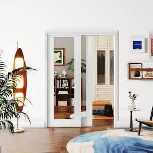 TENONER 96in x 80in (Double 48 in. Doors) MDF, White Double Full Lite ...