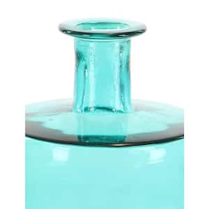 Litton Lane 17 in. Blue Spanish Recycled Glass Decorative Vase 042429 ...