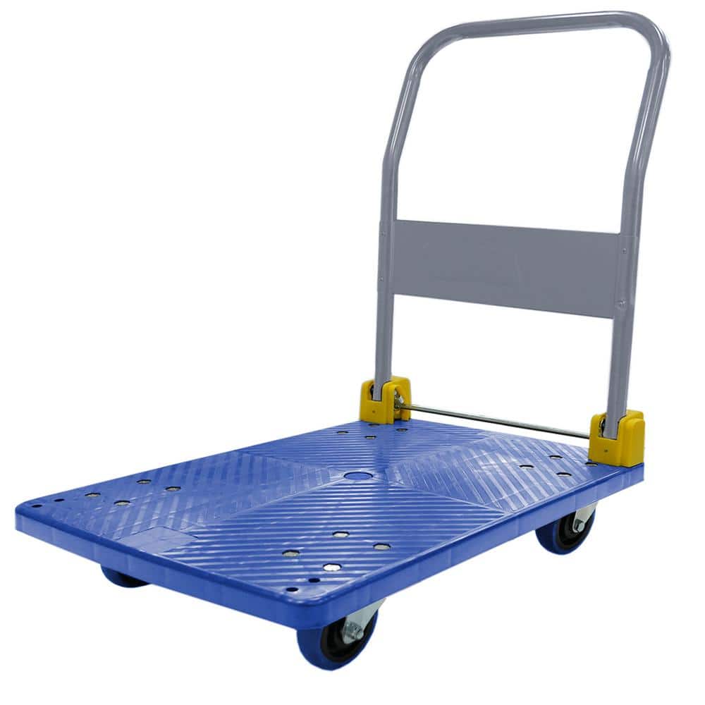 Miscool 880 lbs. Blue Heavy-Duty Steel Platform Truck Dolly Flatbed ...