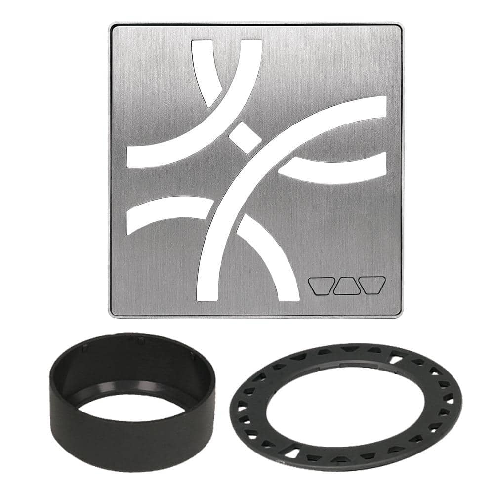 Schluter Kerdi-Drain 4 in. Brushed Stainless Steel Curve Drain Grate ...