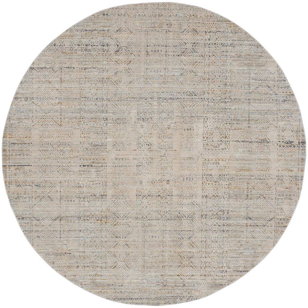 Nourison Nyle Ivory Multicolor 8 ft. x 8 ft. Vintage Persian Round Area ...