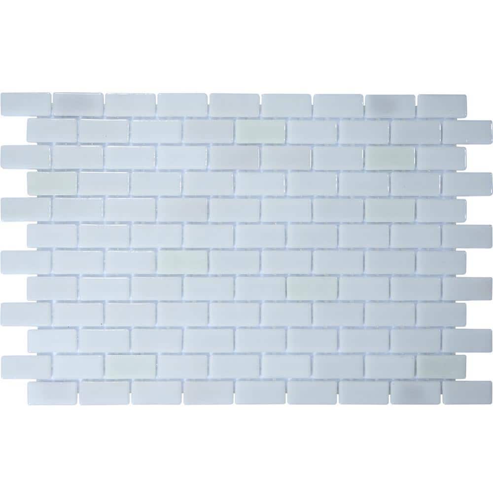 The Tile Doctor 6 in. x 6 in. White Hot Glass Tile Love White Glossy ...