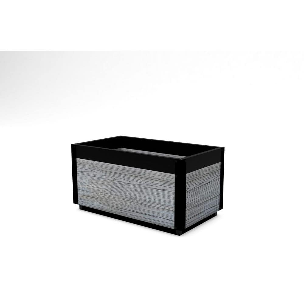 VITA Delta 30 in. L x 17 in. W x 15 in. H Gray PVC Modern Planter ...