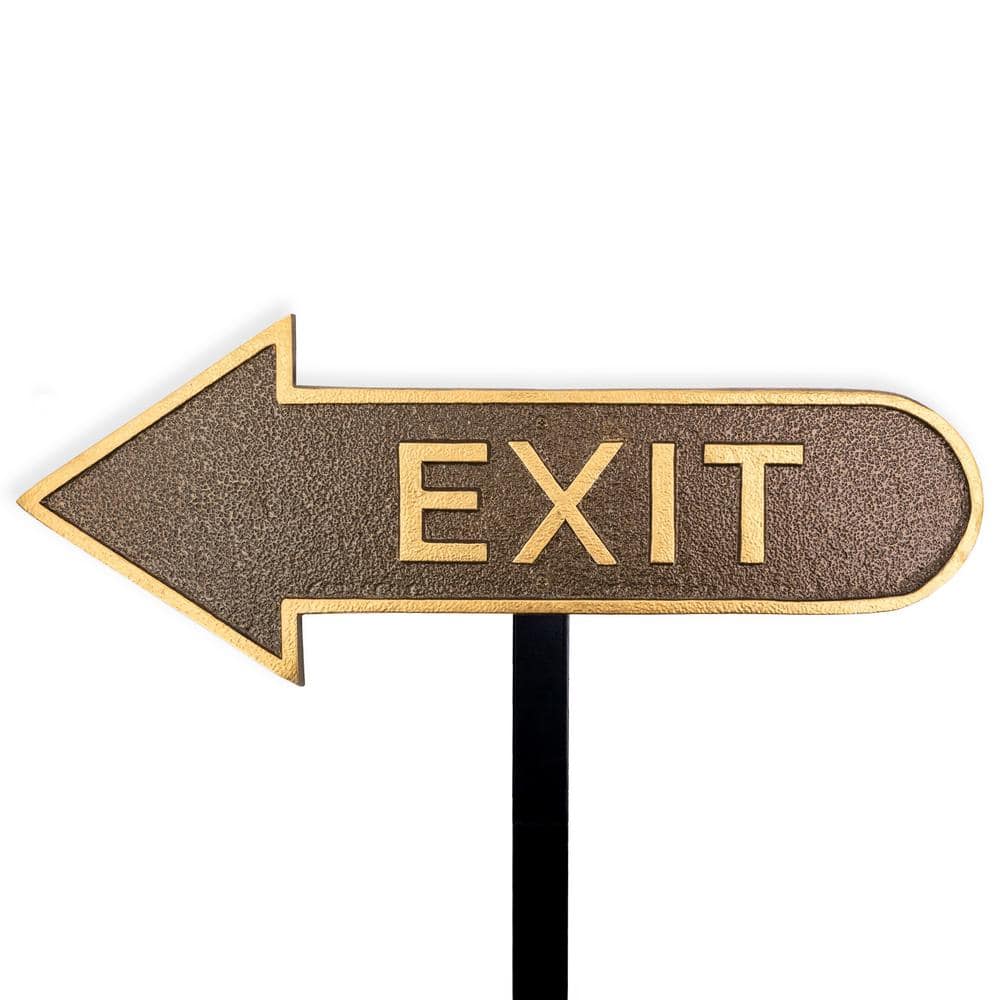 Montague Metal Products 6" x 15.5" Left Arrow Exit Statement Plaque ...
