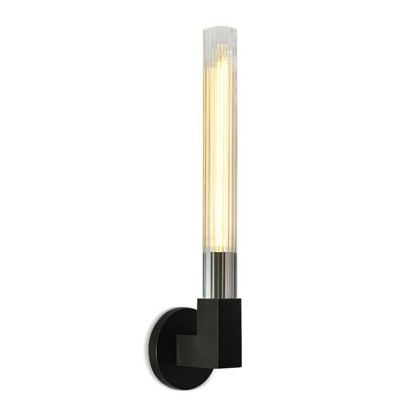 18 in. 1 light Black Wall Scope, Glass Tube Vanity Light, Modern wall ...