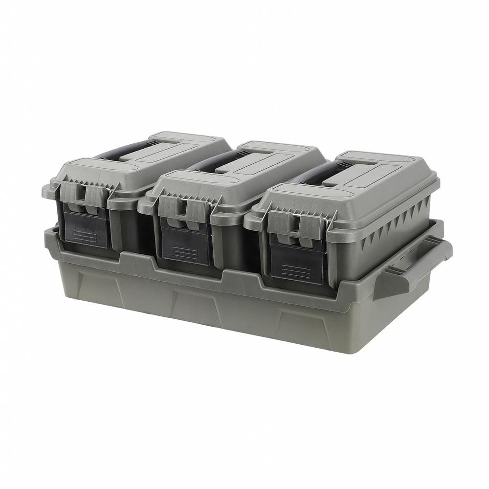 RANGE PRO 4 gal. 50-Cal Dry Storage Box 3-Piece Set with Carry Tray in ...