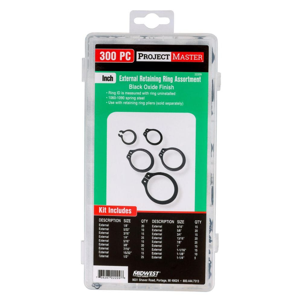 PROJECT MASTER Inch Ext Retaining Ring Kit-Blk Ox 22209 - The Home Depot