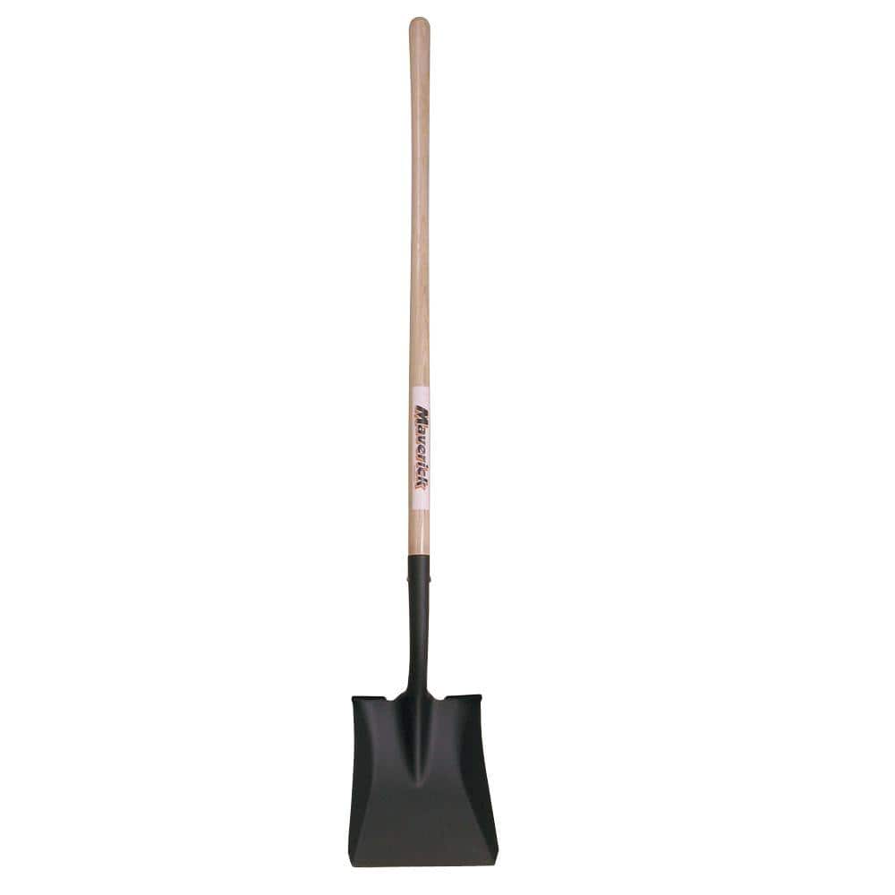 Hisco Maverick 16-Gauge Square Point Shovel with 47 in. Ash Wood Handle ...