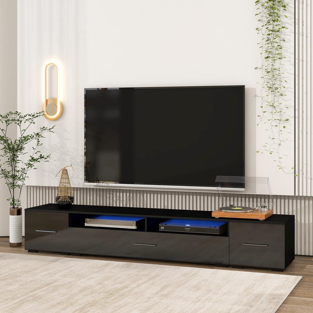 Polibi Minimalist Design TV stand Fits TV's up to 90 in. with Color ...