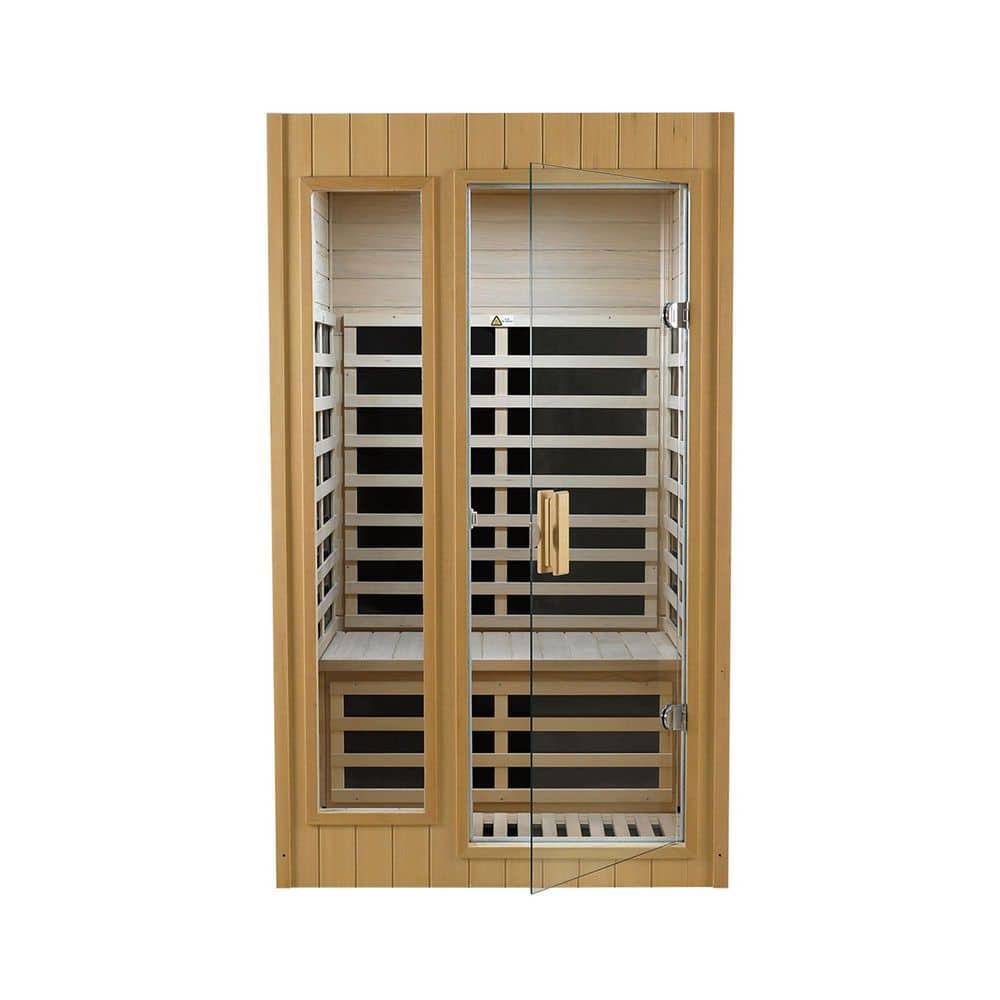 LIVACA Hemlock 2-Person Far Infrared Sauna with 5 Heating Panels, LCD ...