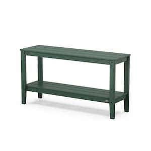 POLYWOOD Newport Rectangular Teak Plastic Outdoor Console Table ...