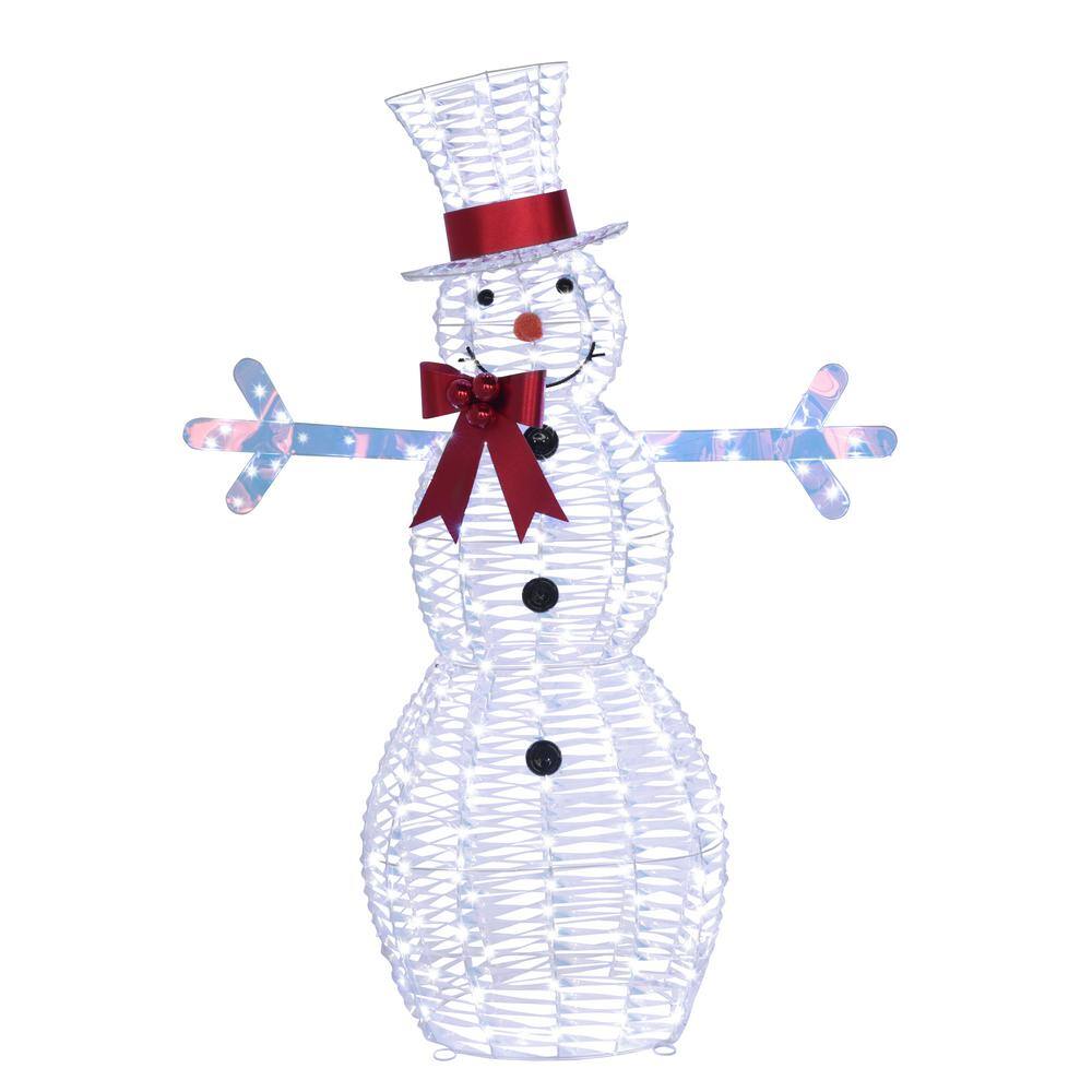 Veikous 4 5 Ft Iridescent Snowman Outdoor Christmas Holiday Yard