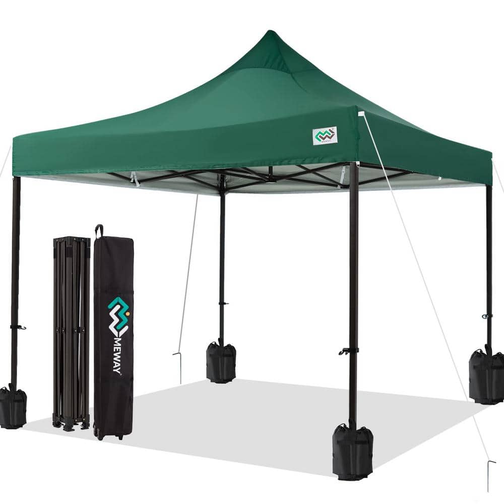 JEAREY 20 ft. x 10 ft. Dark Green Pop Up Canopy Tent Instant Outddor ...