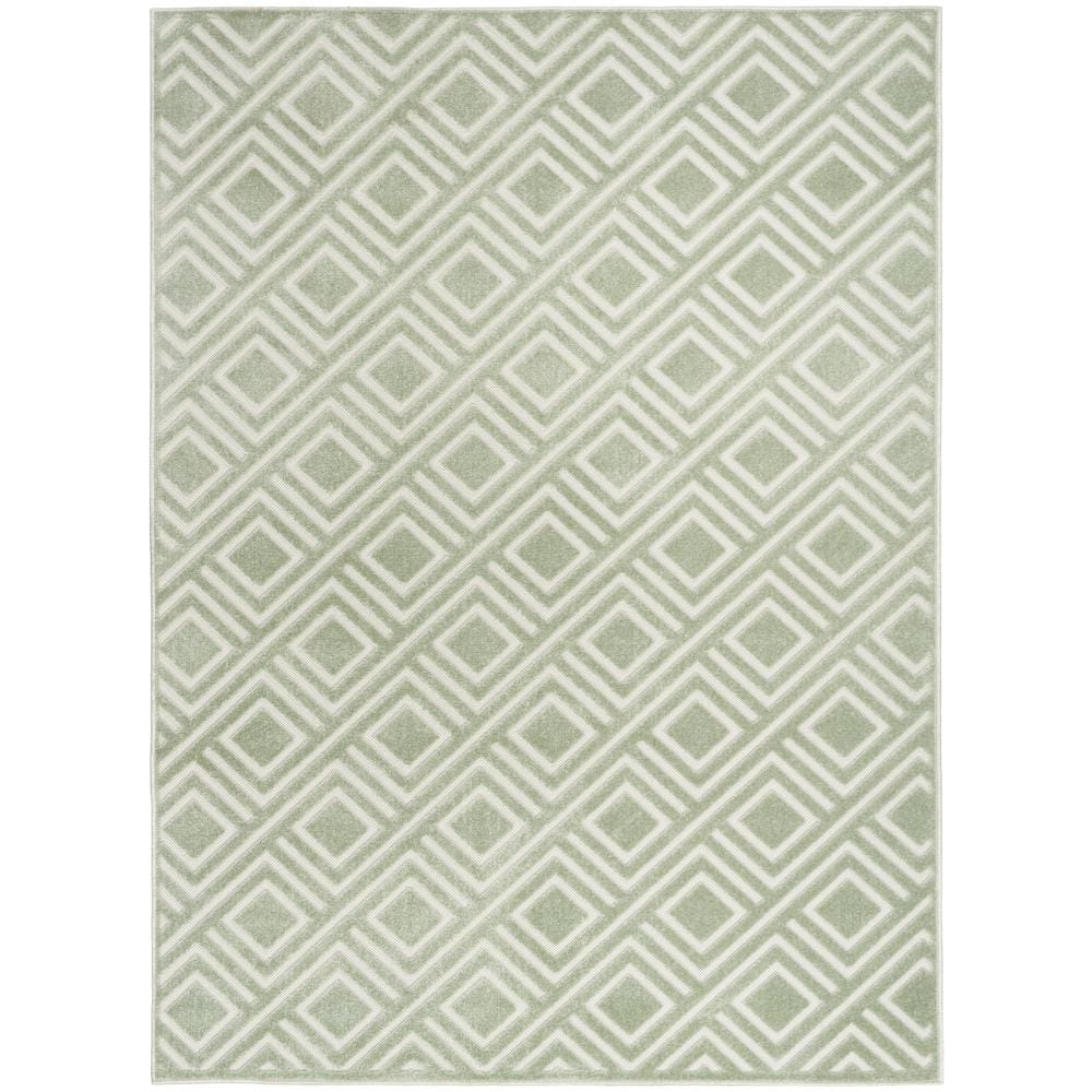 Nourison Casual Green 4 ft. x 6 ft. Checker Contemporary Area Rug ...