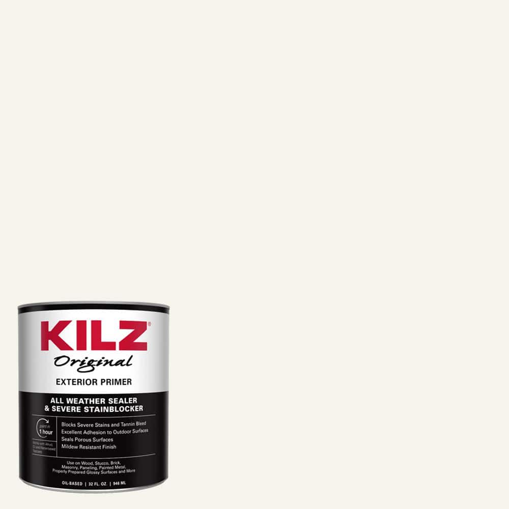 KILZ Original 1 qt. White Oil-Based Exterior Primer, Sealer, and Stain ...