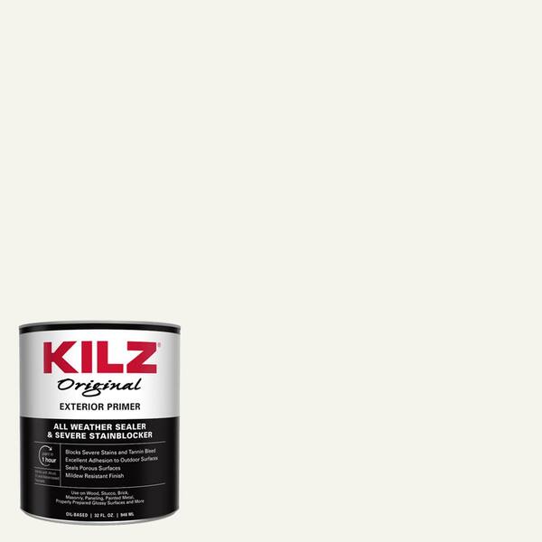 KILZ Original 1 qt. White Oil-Based Exterior Primer, Sealer, and Stain ...