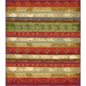 Unique Loom Outdoor Soft Border Rust Red 9' 0 x 12' 0 Area Rug 3128956 ...