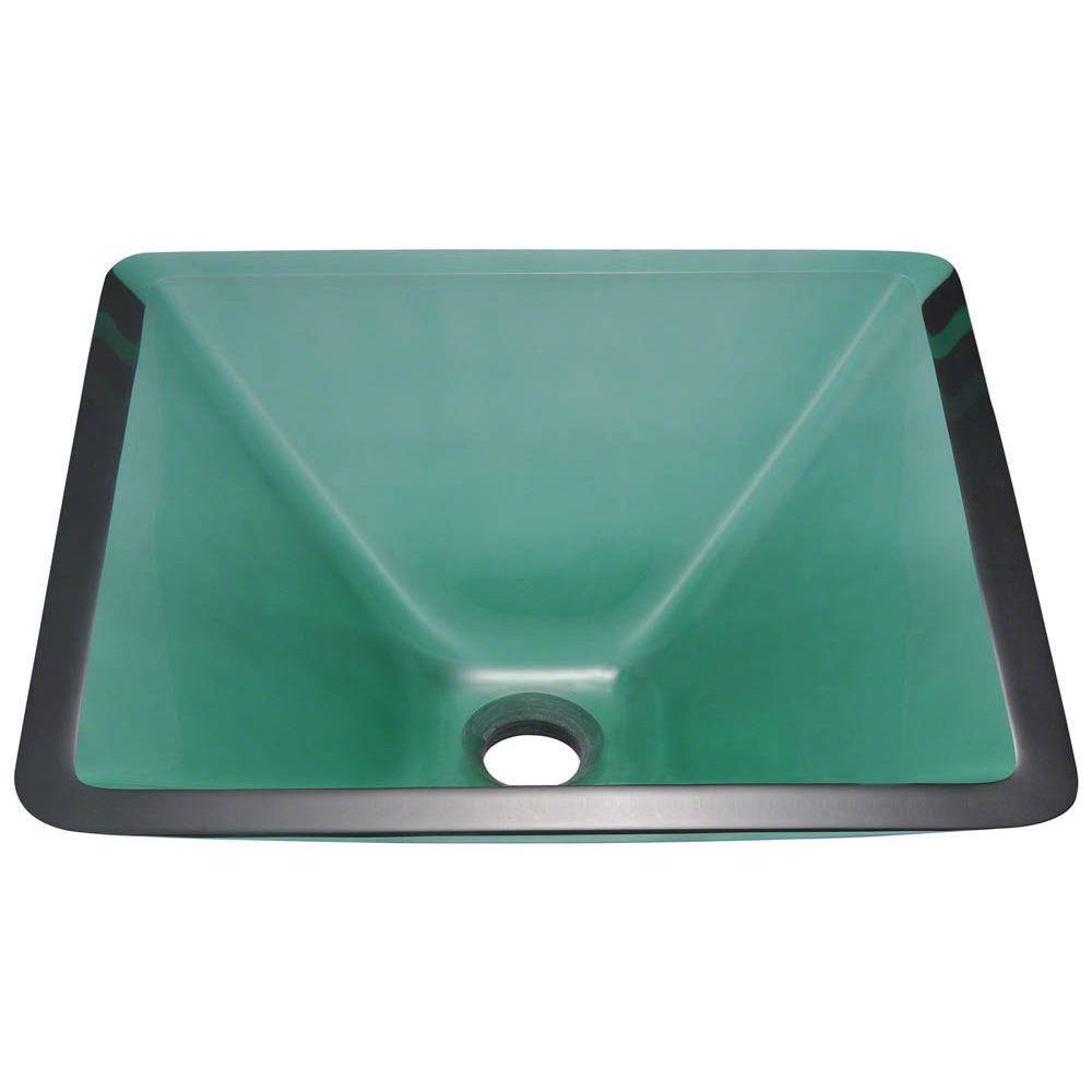 Polaris Sinks Glass Vessel Sink In Emerald P306 Emerald The Home Depot
