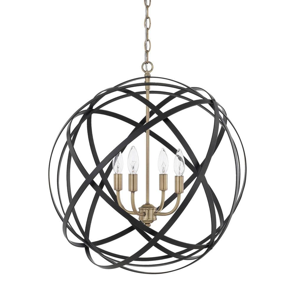 Capital Lighting Fixture Company Axis 60-Watt 4-Light Aged Brass and ...